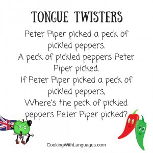 Tongue Twister.... Peter Piper picked a peck of pickled peppers. A peck ...