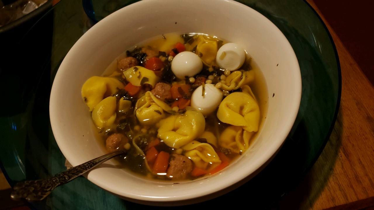Hey. Made some "homemade" Hun Tun. Well, ok, I threw canned Italian ...