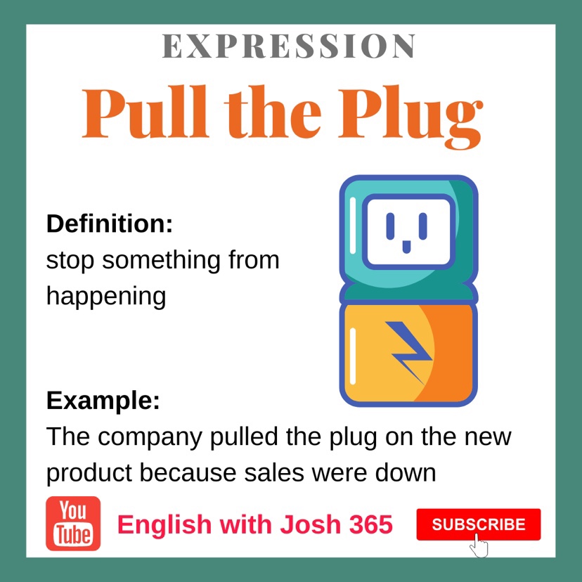 🇺🇸English Expression 🔌 Pull the Pull means to stop something from ...
